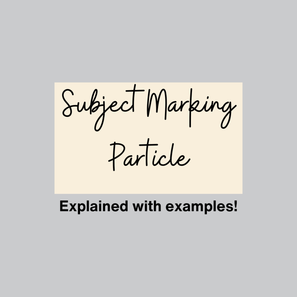 Subject marking particle – usage explained – SKAPETOKOREA